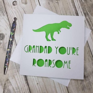 Daddy You're Roarsome, Dad Card, Dinosaur Card, Card for Dad, Father's ...