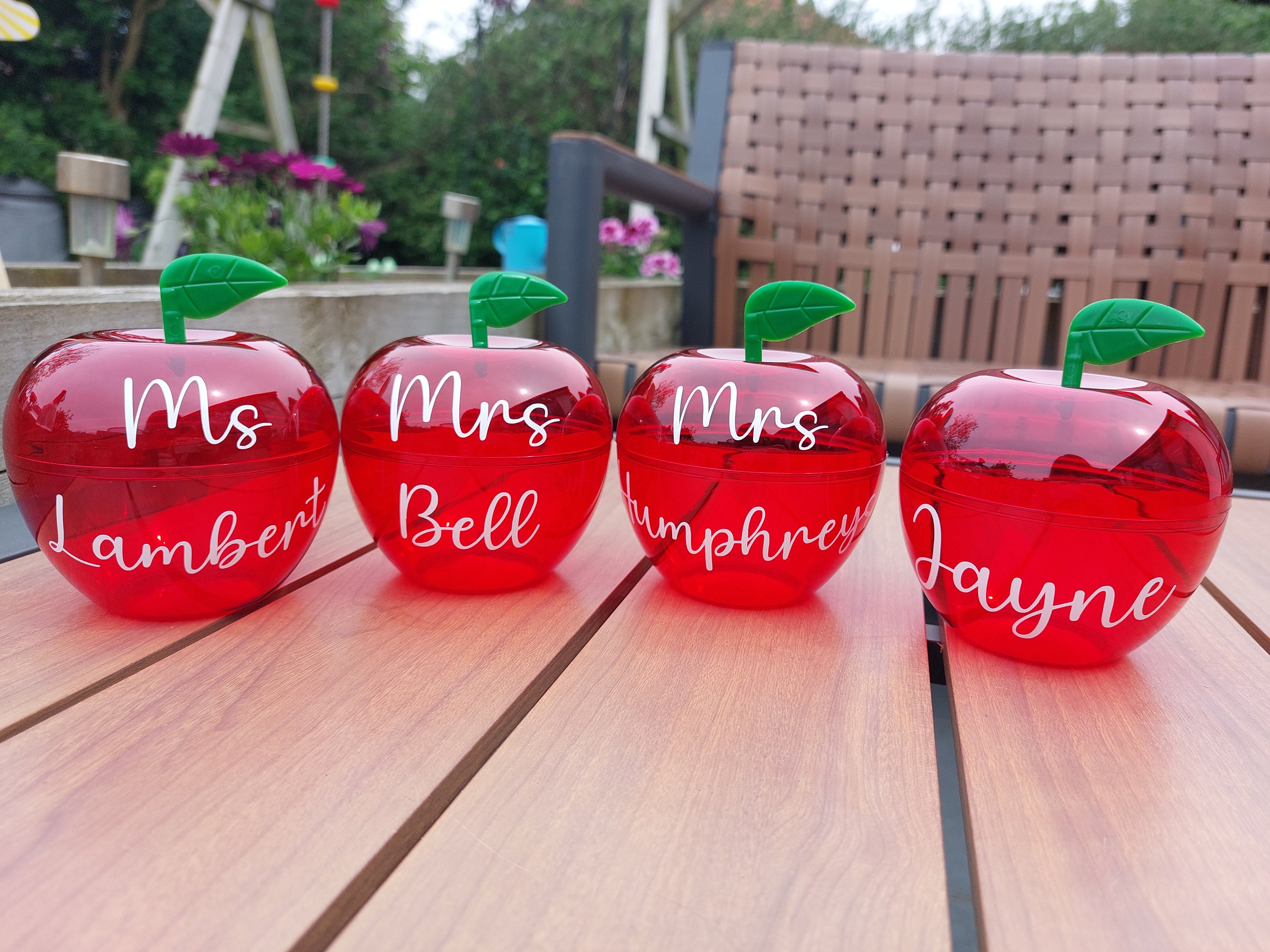 Personalised Fillable Teacher Apple, Teacher Apple Gift, Thank You ...