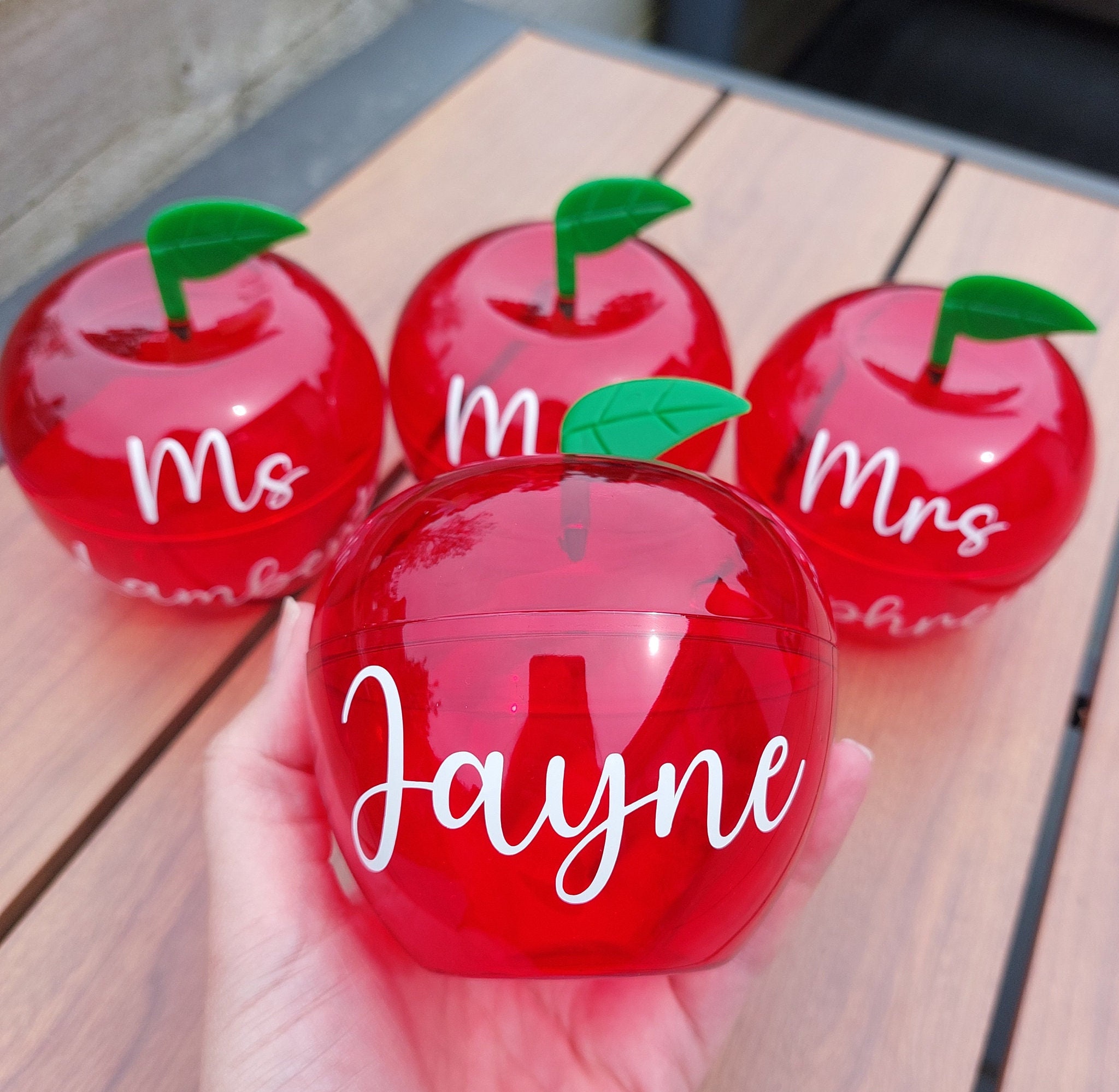 Personalised Fillable Teacher Apple, Teacher Apple Gift, Thank You ...