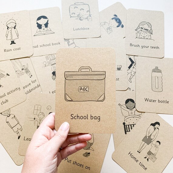 Daily Routine Flashcards Starting School Set | Etsy
