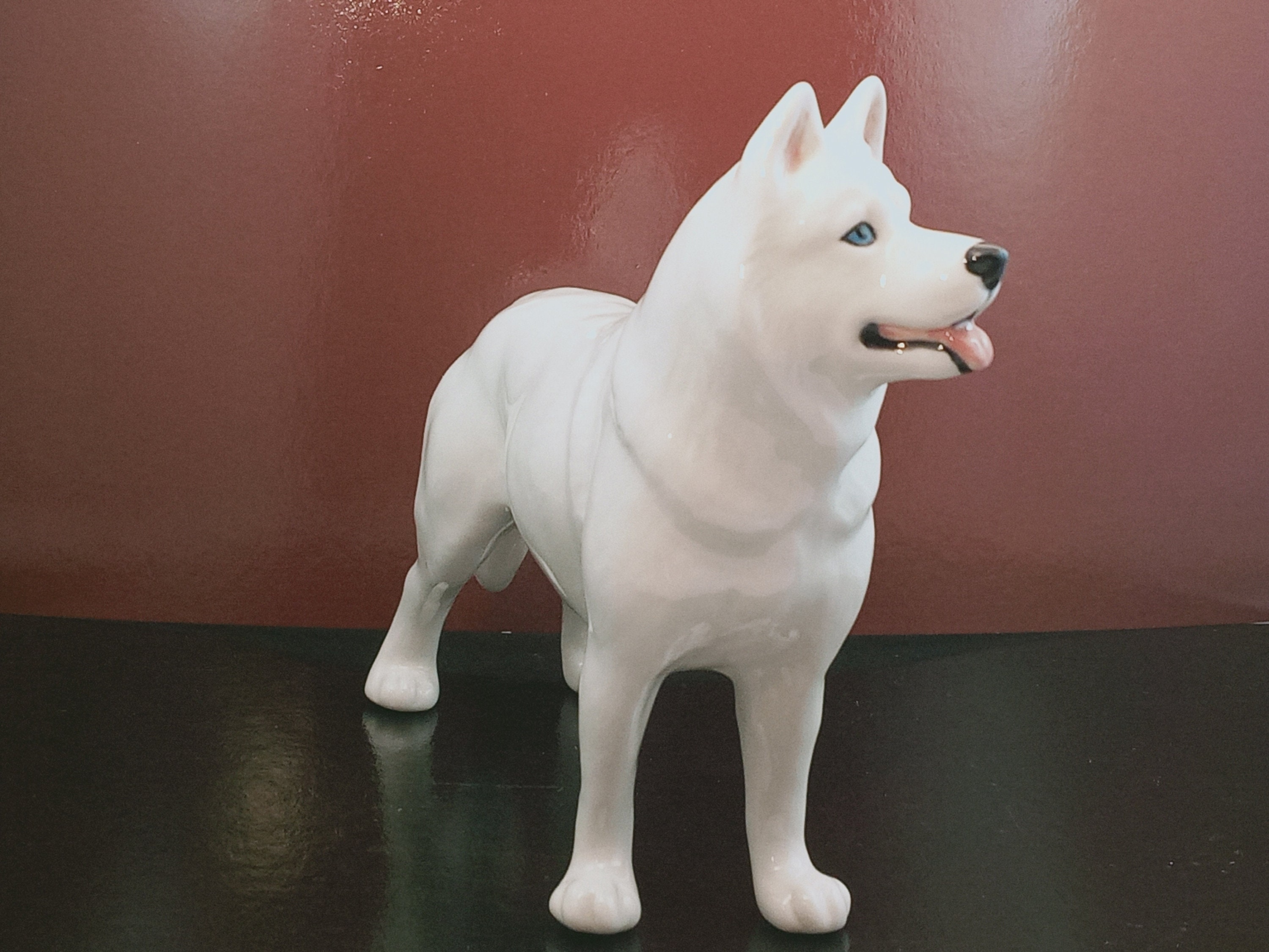 Husky Dog Guard Stand White Color Porcelain Figurine Souvenirs - Etsy