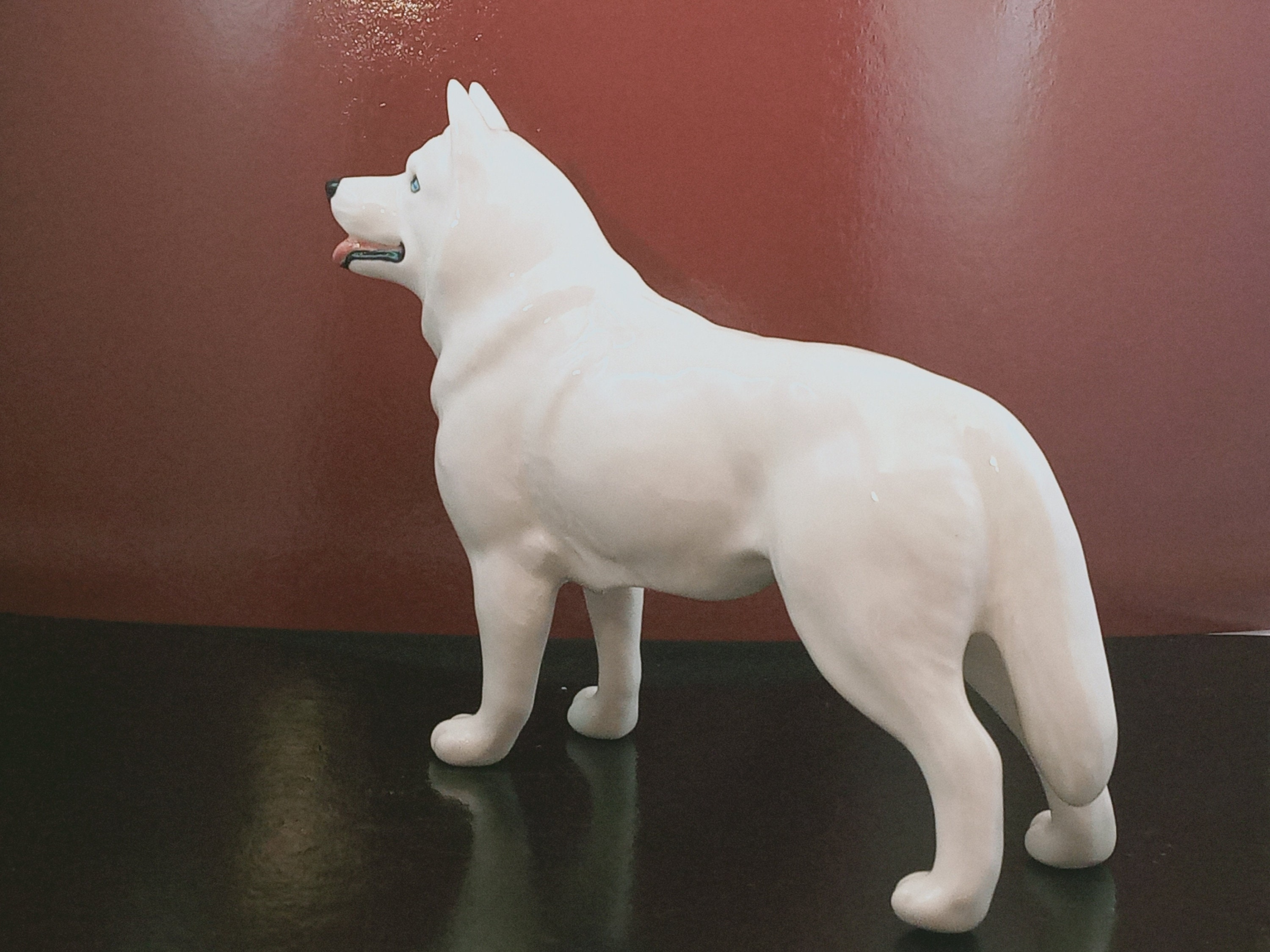 Husky Dog Guard Stand White Color porcelain figurine Souvenirs | Etsy