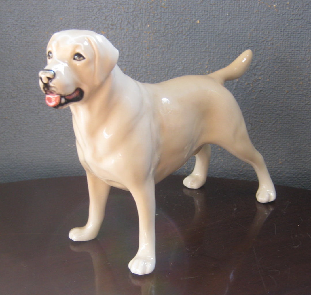 Labrador Retriev Male Dog Porcelain Figurine Hand Painted High - Etsy