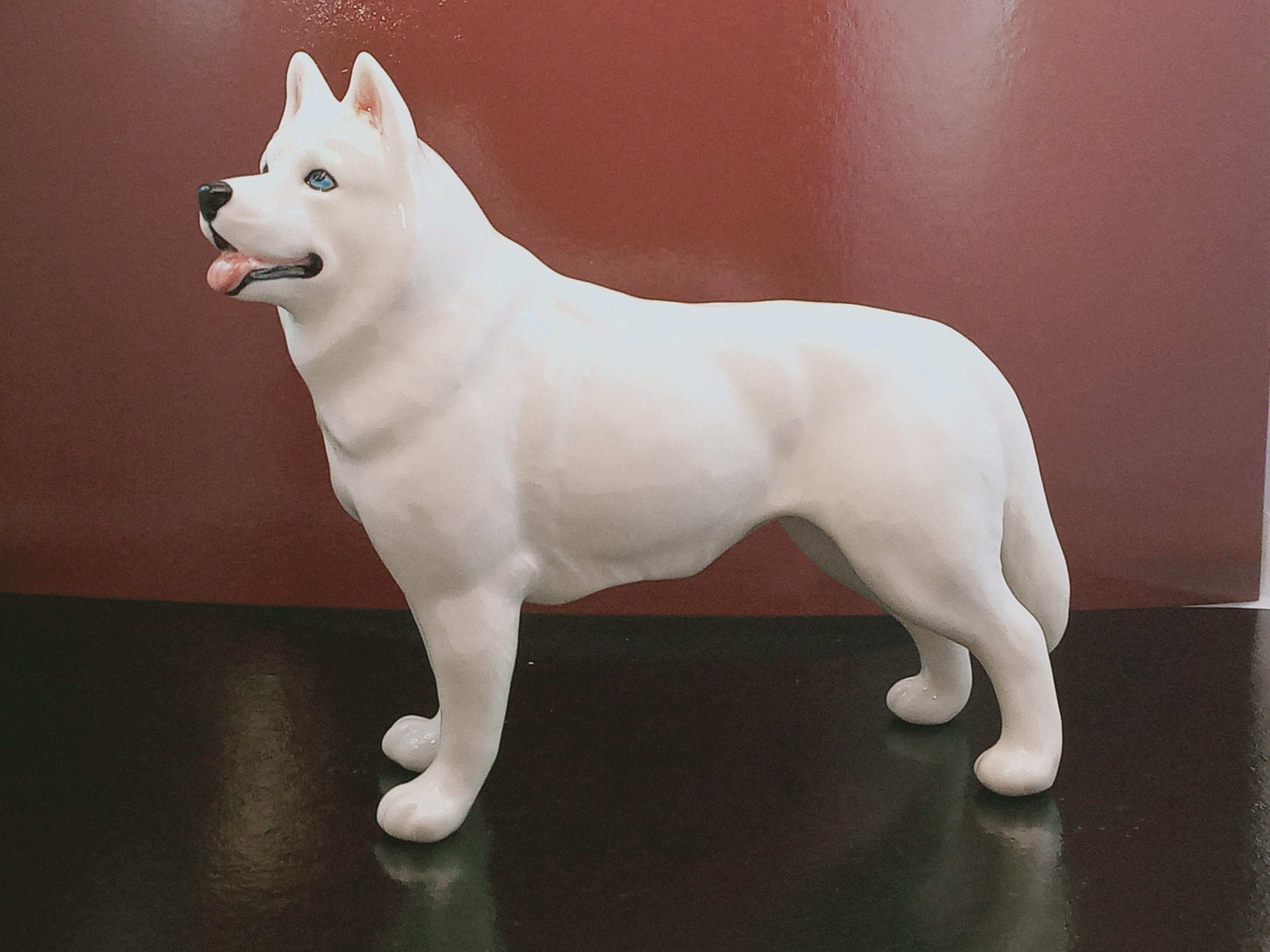 Husky Dog Guard Stand White Color porcelain figurine Souvenirs | Etsy