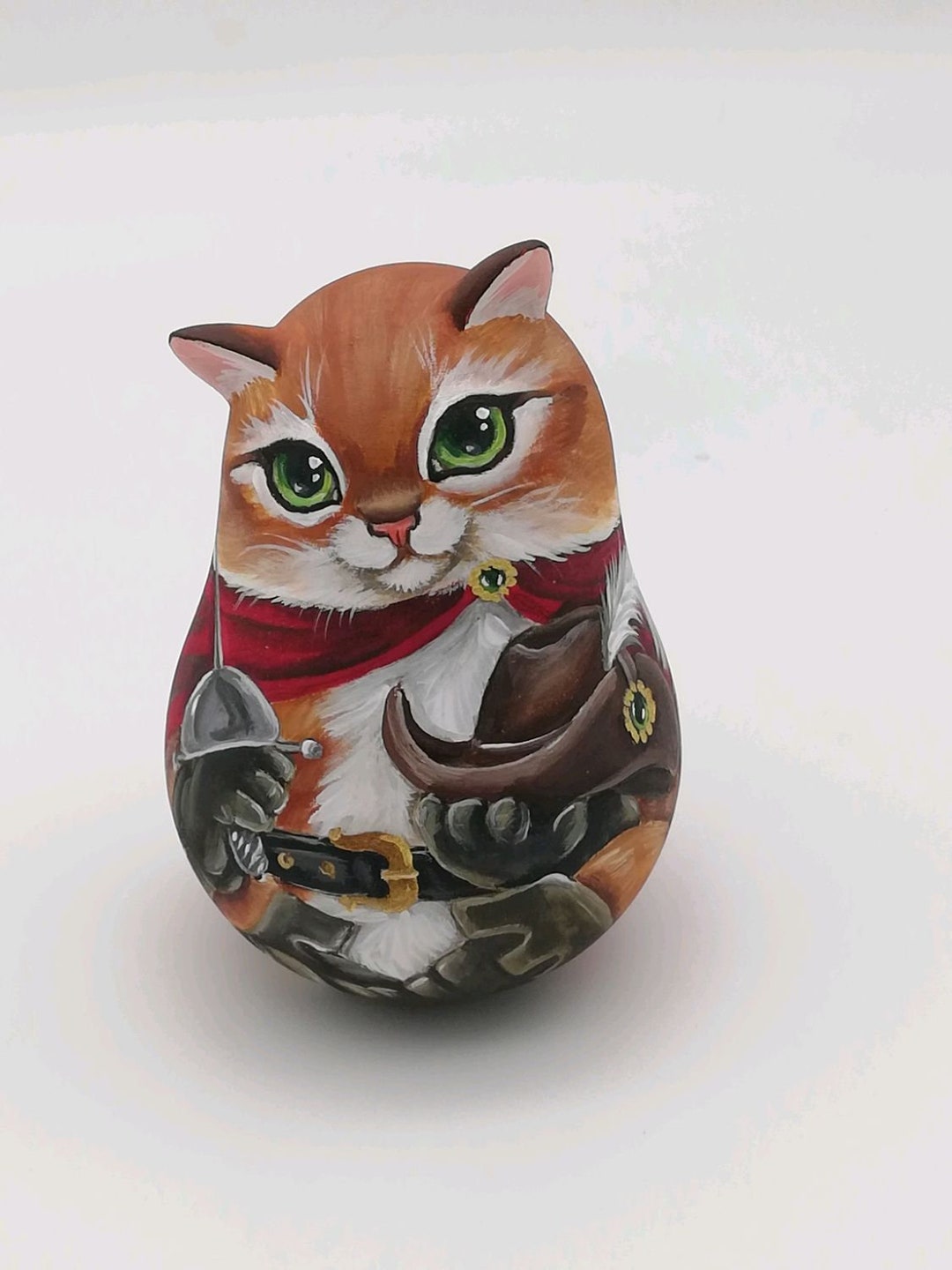 Tumbler Wooden Matryoshka Fairy Tale Cat Doll Nesting Doll Musical Toy ...