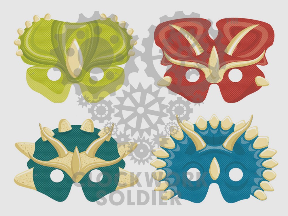 DIY Printable Dinosaur Masks PDF - Etsy