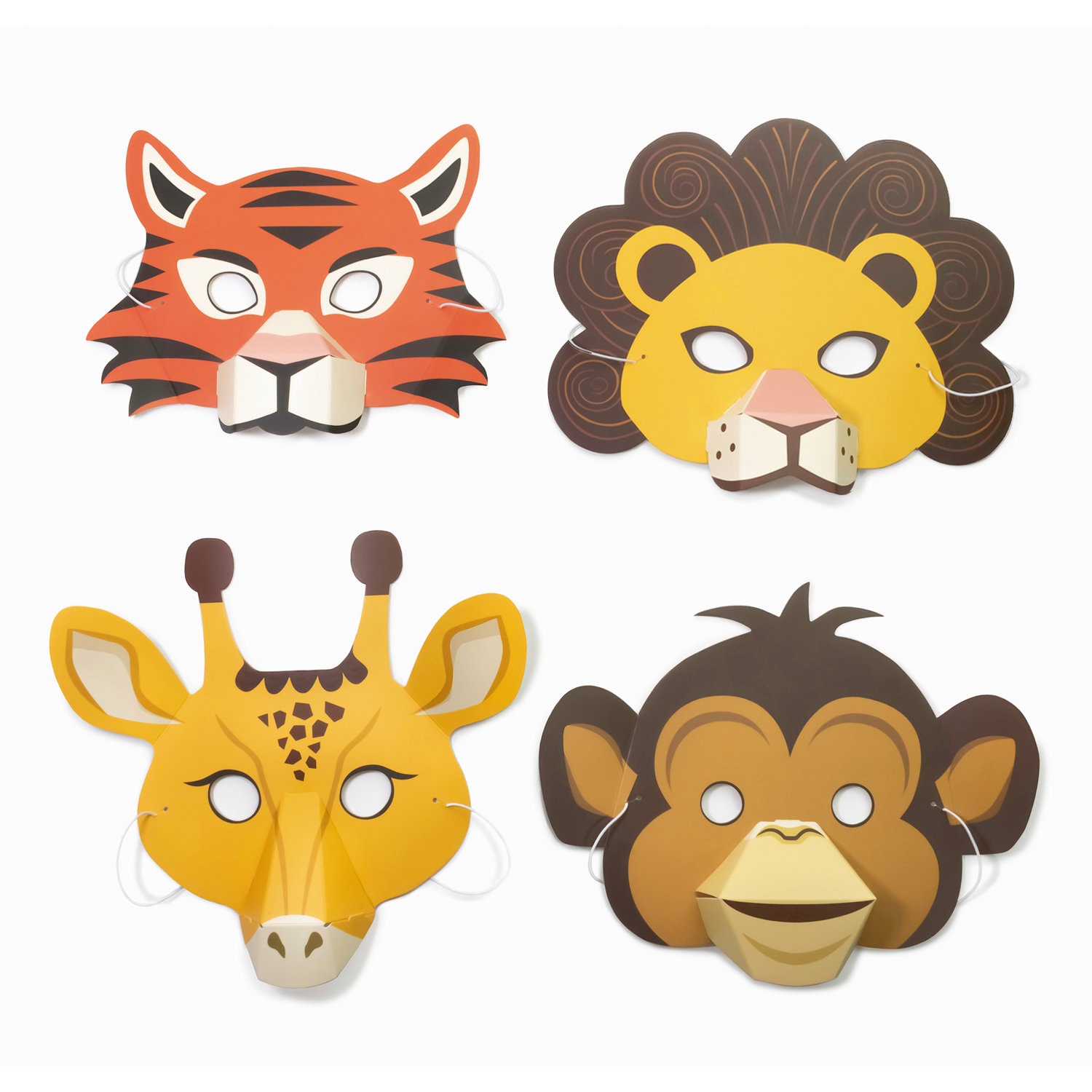 Create Your Own 3D Jungle Animal Masks - Etsy UK