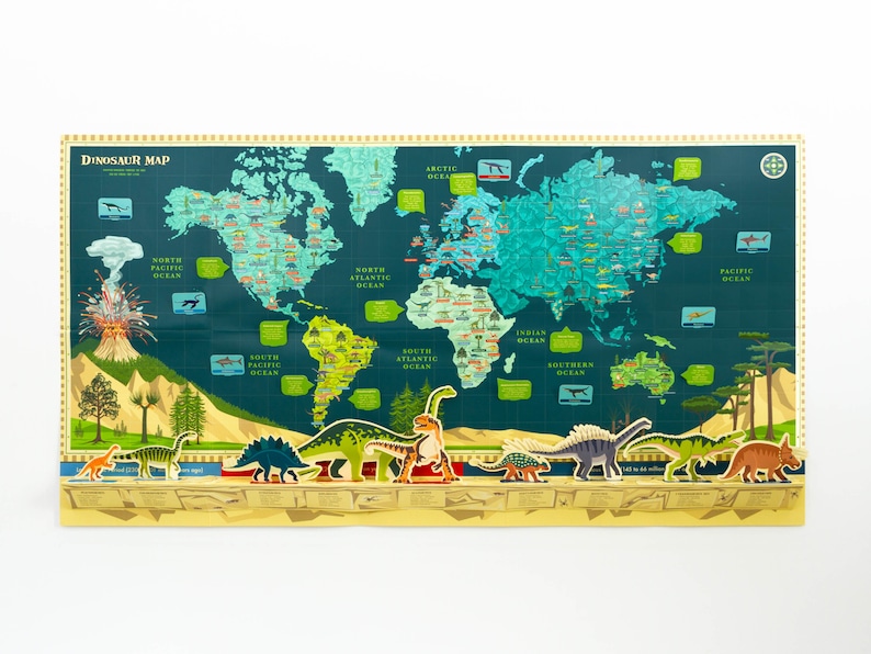 Make Your Own Dinosaur Timeline & World Map - Etsy