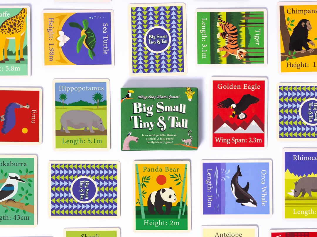 Big Small Tiny and Tall Card Game - Etsy