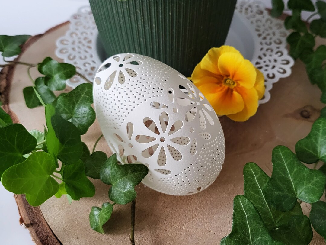 Eggshell of Polish Goose Handmade Sculpted 251 Transparent Easter ...