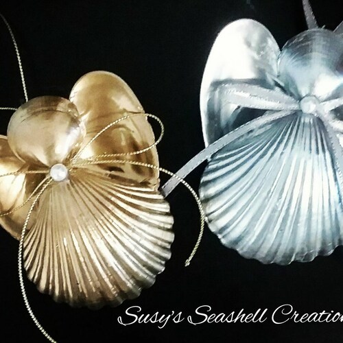 Seashell Angel Seashell Christmas Ornament Beach Ornament - Etsy
