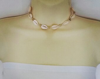 Cowrie Shell Flower Necklace Macrame Hemp Choker Christmas - Etsy