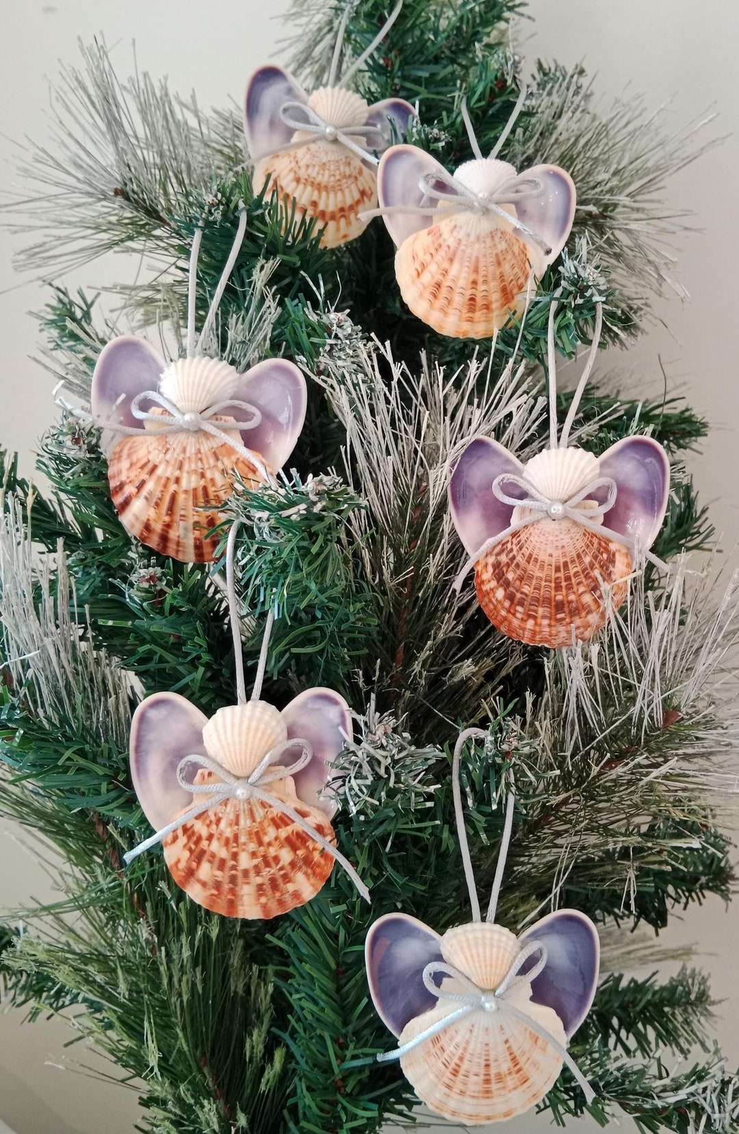 Seashell Angel, Seashell Christmas Ornament, Beach Ornament, Angel ...