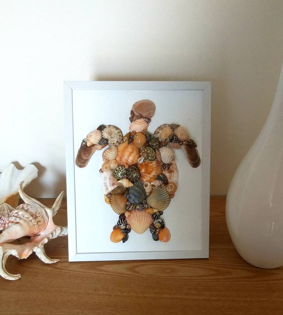 Seashell Turtle Turtle Wall Art wall hanging wall decor | Etsy
