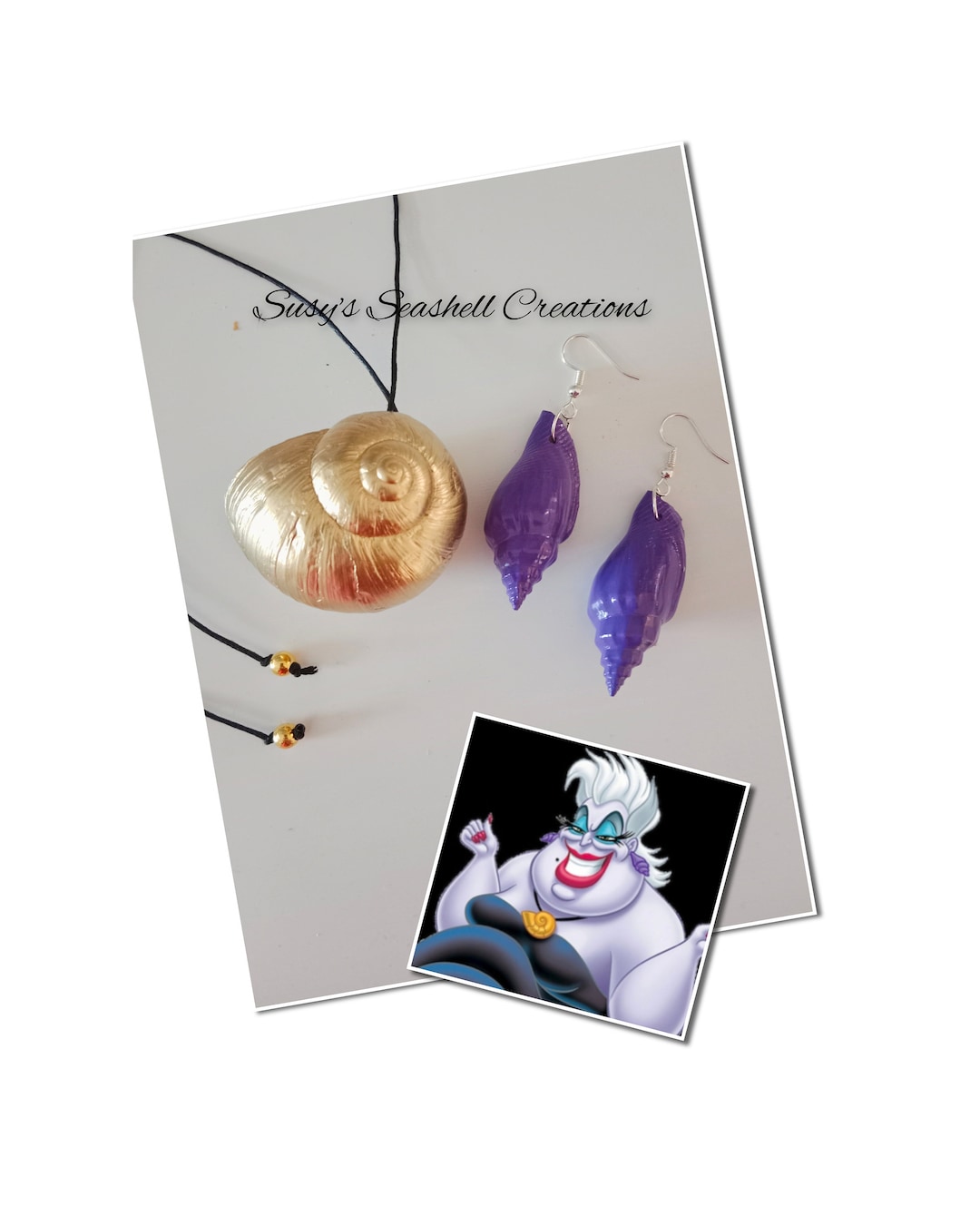 Ursula Inspired Real Shell Necklace and Earring Set-ursula Costume ...