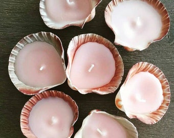 Hand Made Seashell Candles Seashells Candles Wedding Gold | Etsy