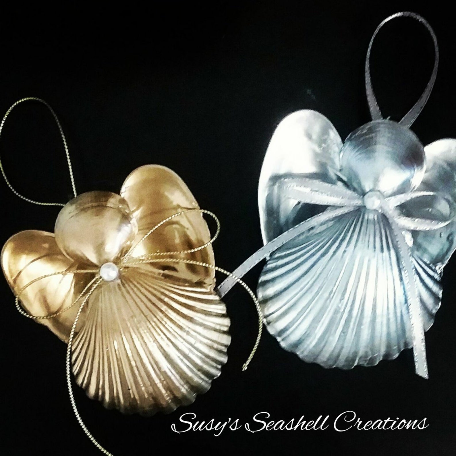 Seashell Angel Seashell Christmas Ornament Beach Ornament - Etsy