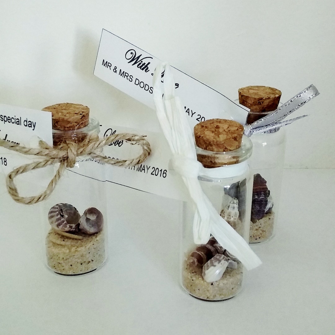 10 Mini Message in a Bottle, Beach in a Bottle, Wedding Favors, Party ...