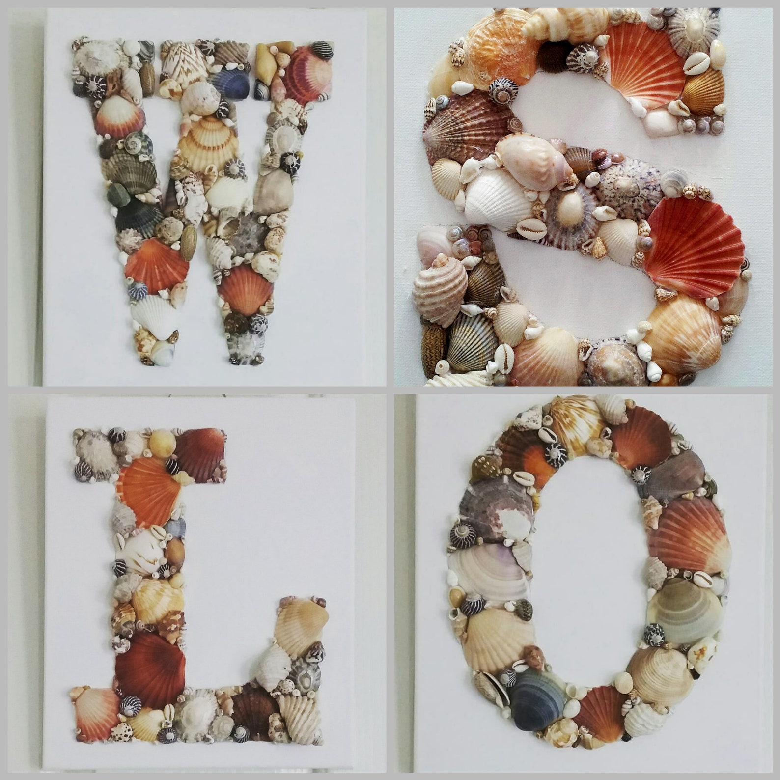 Seashell Letters Beach Decor wall Art Wall Hanging Wall - Etsy
