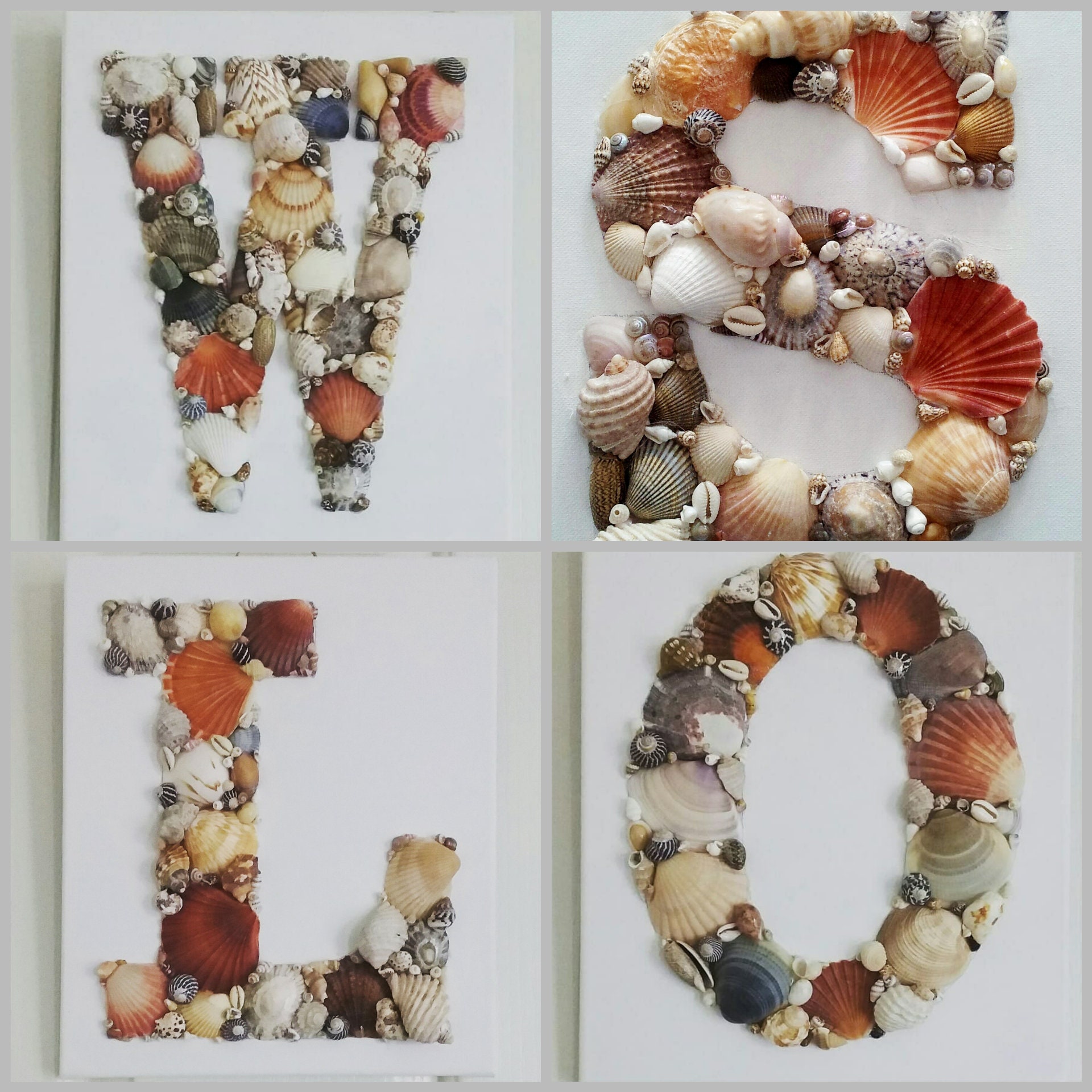 Seashell Letters Beach Decor Wall Art wall hanging wall | Etsy