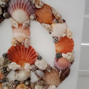 Seashell Peace Sign - Beach Decor -wall Art-wall Hanging - Wall Decor ...