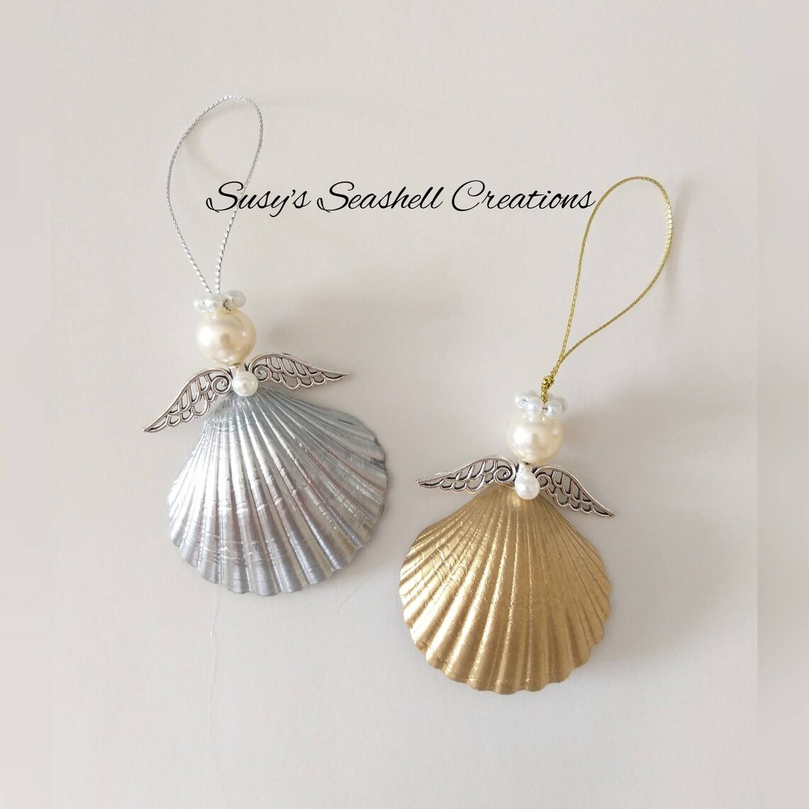 Seashell Angel Seashell Christmas Ornament Beach Ornament | Etsy