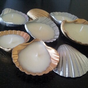 Hand Made Seashell Candles Seashells Candles - Wedding - Gold or Silver ...