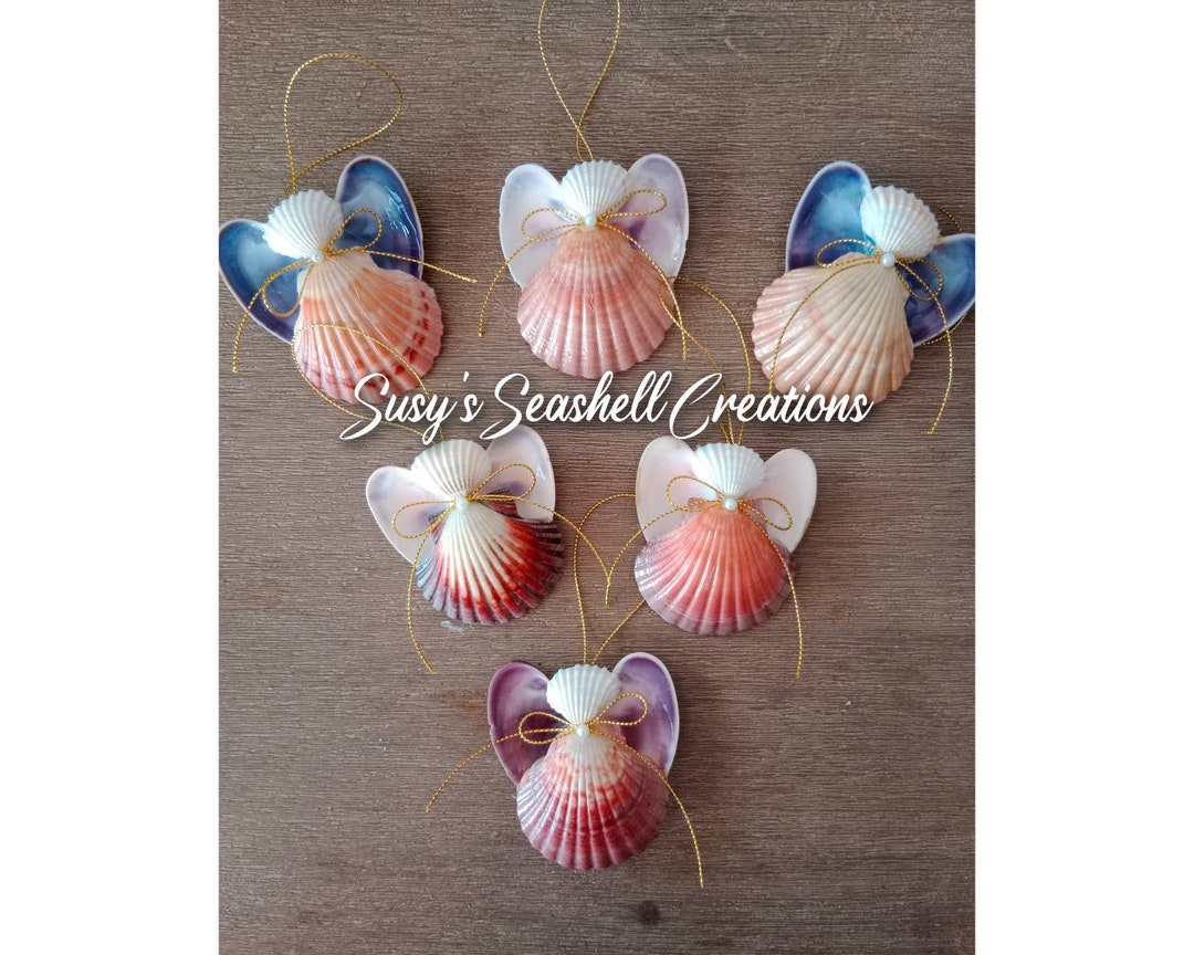 Seashell Angel, Seashell Christmas Ornament, Beach Ornament, Angel ...