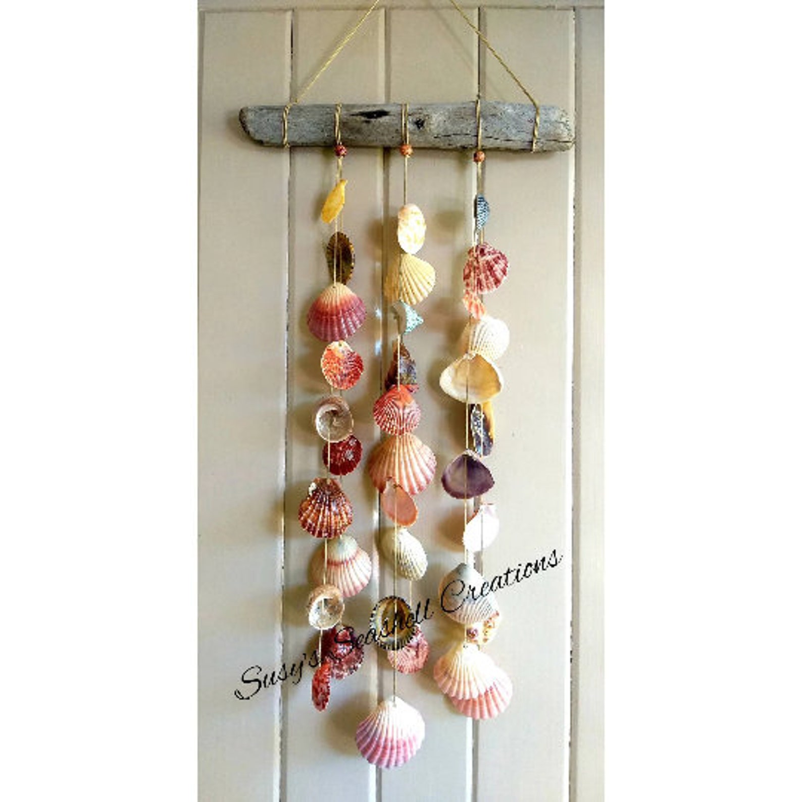 Seashell Driftwood Wind Chime/ Wall Hanging Rustic Wind - Etsy