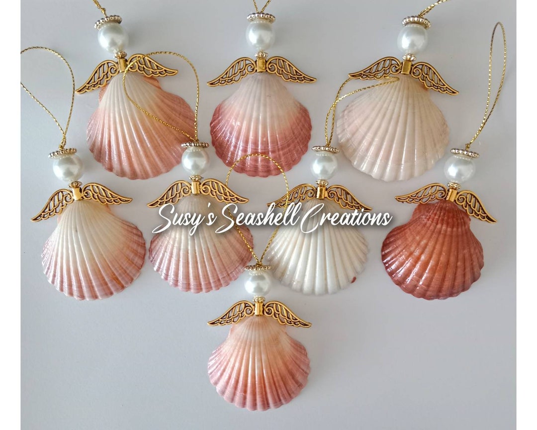 Seashell Angel, Seashell Christmas Ornament, Beach Ornament, Angel ...