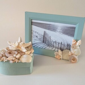 Beach Decor Seashell Gift Box and Frame Seashell Box Shell Jewelry Box ...