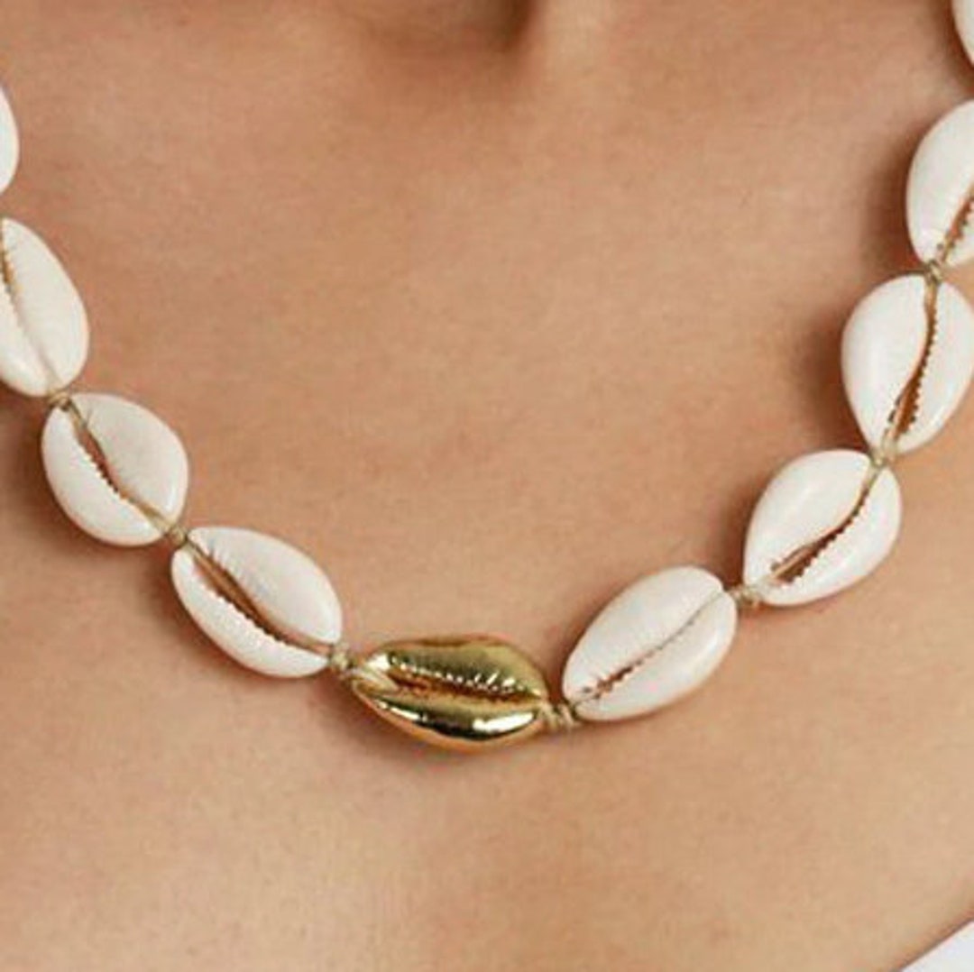 Cowrie Shell Necklace, Cowrie Shell Choker, Cowrie Necklace, Cowrie ...