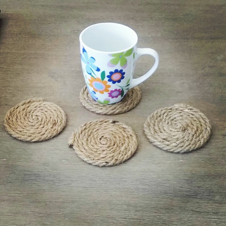 Hemp Rope Coasters Rope Drink Coaster Nautical Decor Cup | Etsy