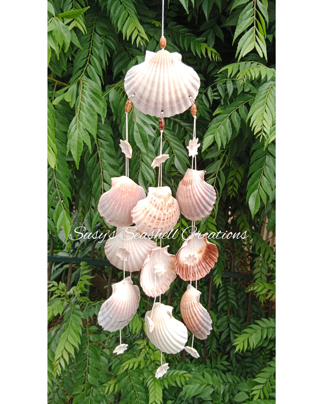 Seashell Wind Chime, Windchime, Garden Decor, Wall Hanging - Etsy
