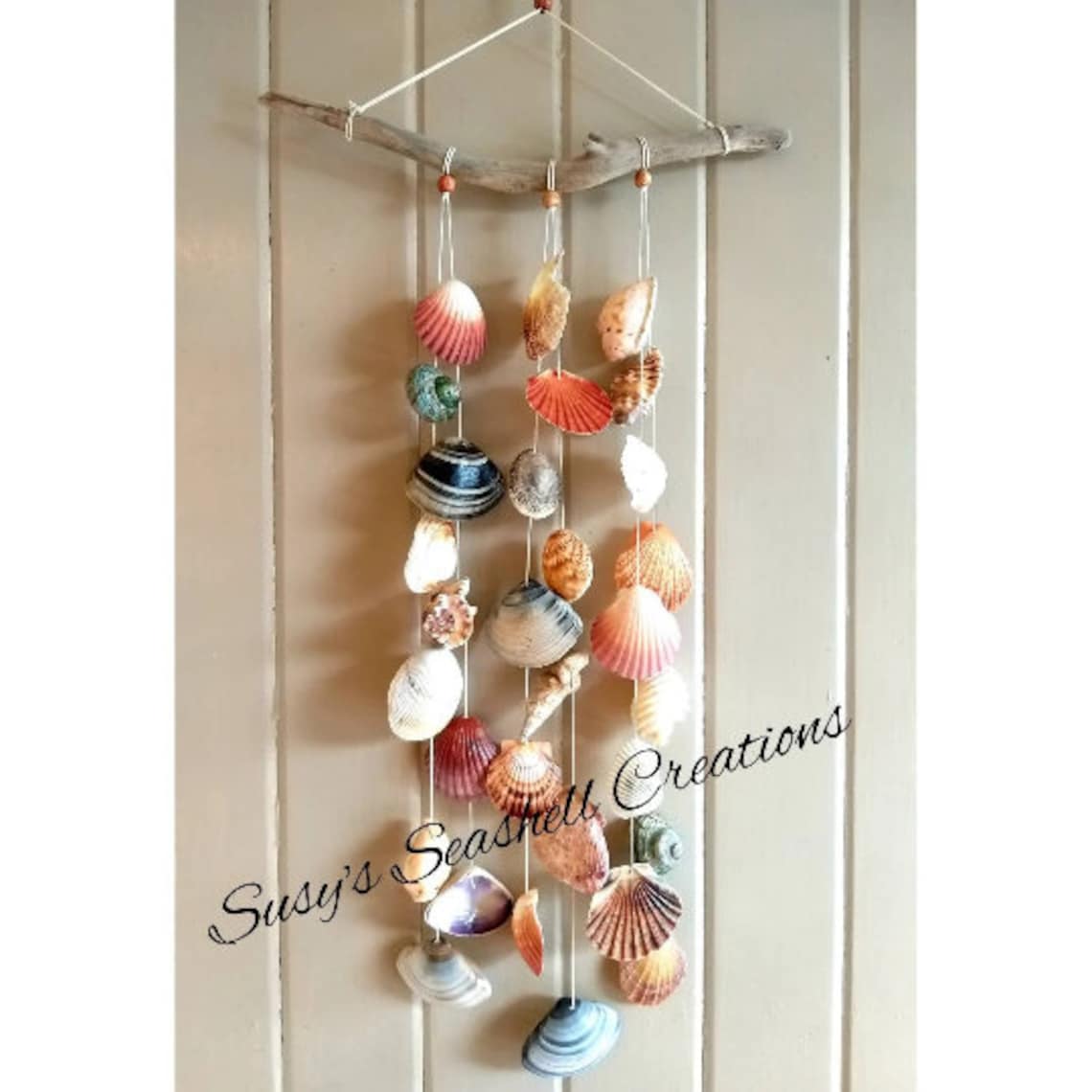 Seashell Driftwood Wind Chime/ Wall Hanging Rustic Wind - Etsy