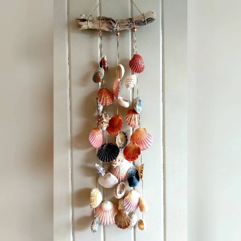Seashell Driftwood Wind Chime/ Wall Hanging Rustic Wind - Etsy