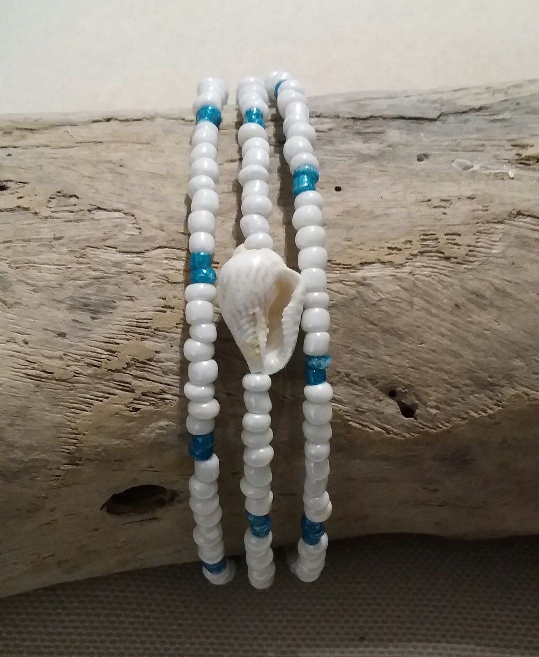 Beaded Bracelet With Natural Sea Shell, Handmade Bracelet, Mermaid ...