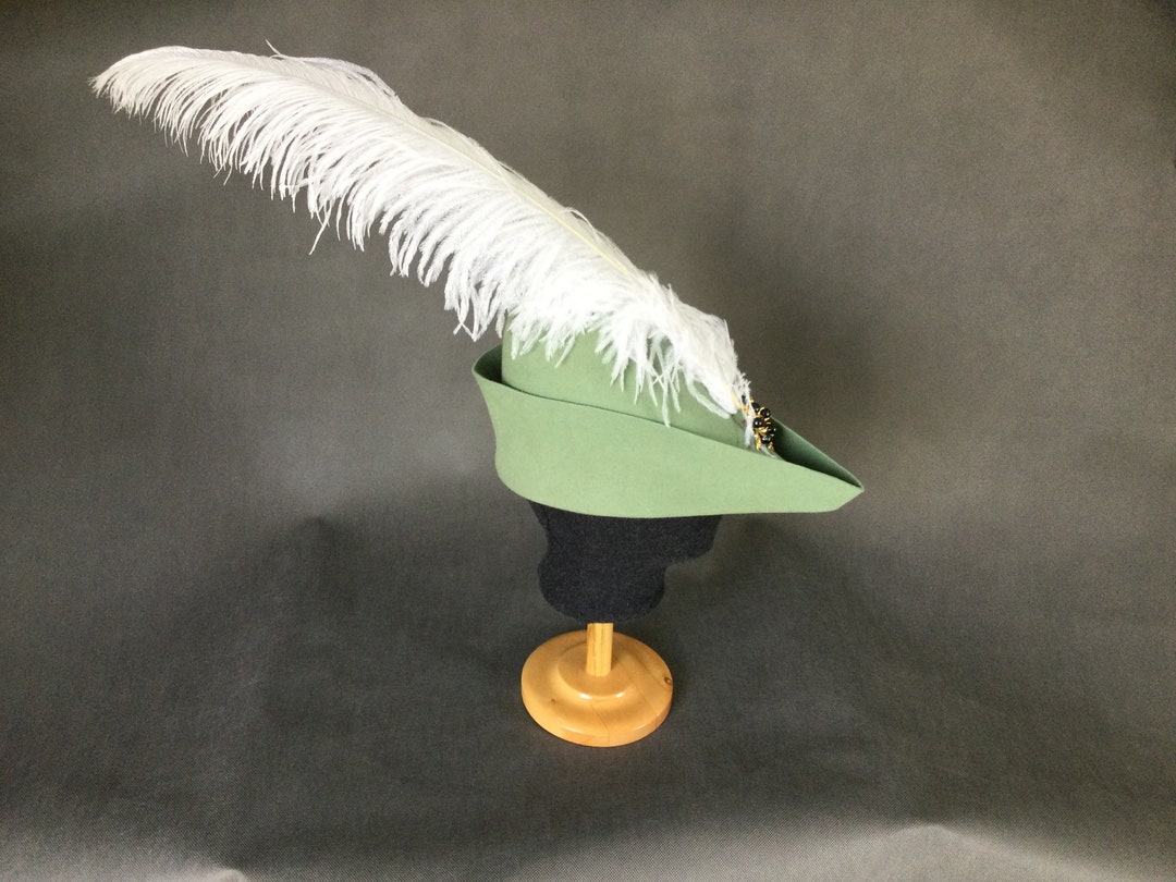 Medieval Bycocket Hat XL Ostrich Feather Archer Cap Reenactment - Etsy