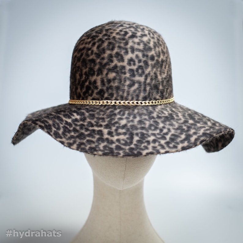 Panther Womens Hat With Shaggy Animal Print Pattern - Etsy
