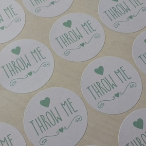 WEDDING STICKERS 35 X Throw Me Labels, Any Colour, Confetti, Toss Me ...