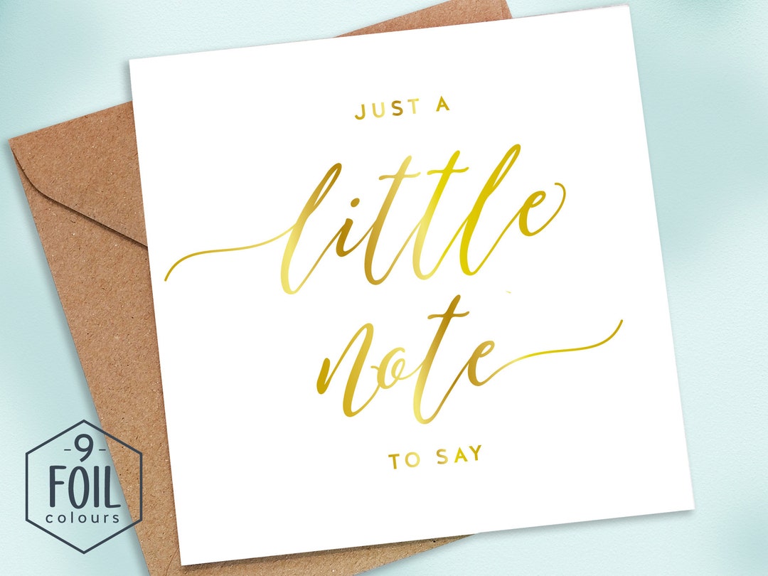 THANK YOU Card Just a Little Card to Say a ...big Thank, Cheers, Ta ...