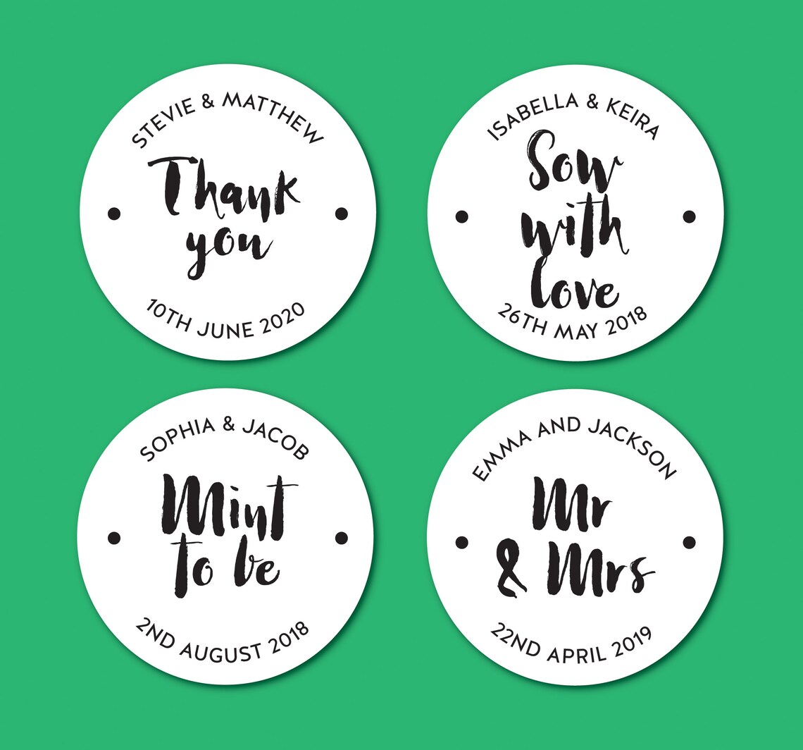 CUSTOM WEDDING Favour STICKERS Love is Sweet Save the Date | Etsy