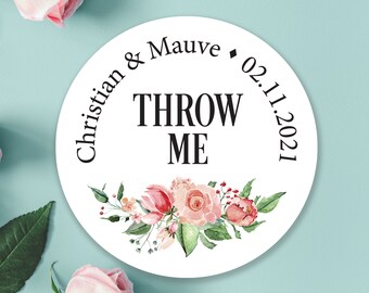 WEDDING STICKERS 35 x throw me labels any colour confetti | Etsy