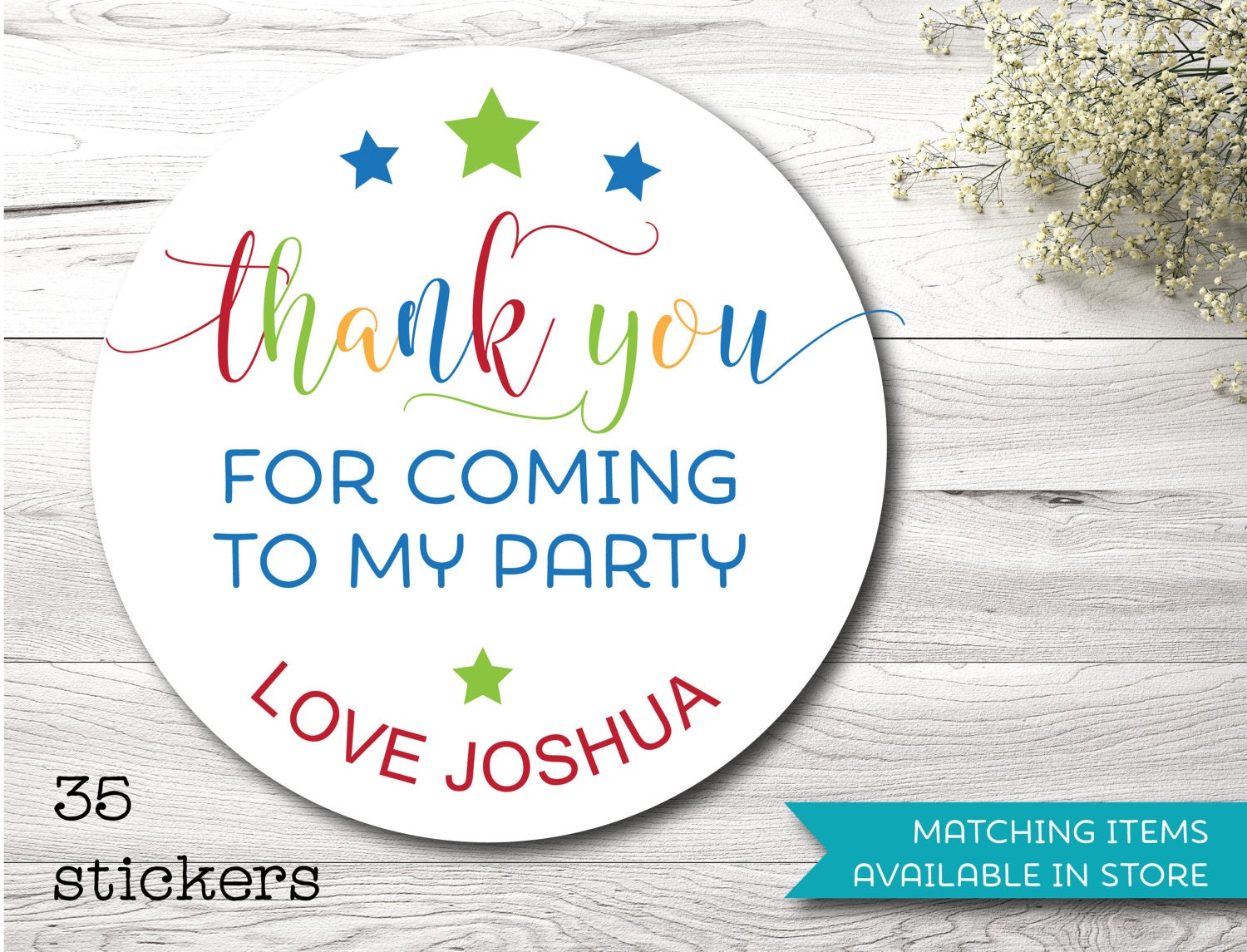 STICKERS 35 x KIDS STICKERS thank you for coming to my party | Etsy