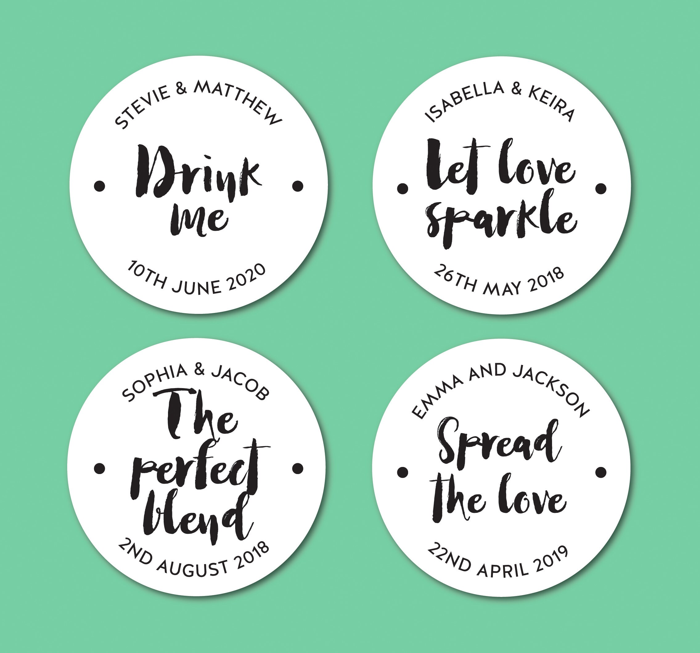 CUSTOM WEDDING Favour STICKERS, Love is Sweet Save the Date Couple's ...