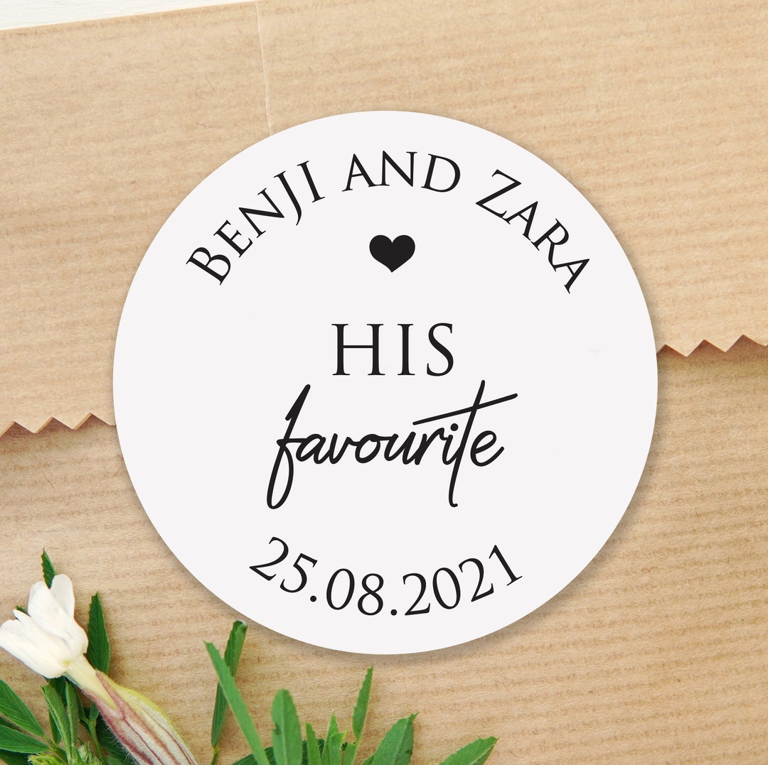 HIS FAVOURITE Stickers Custom Customised Personalised With Names Date ...