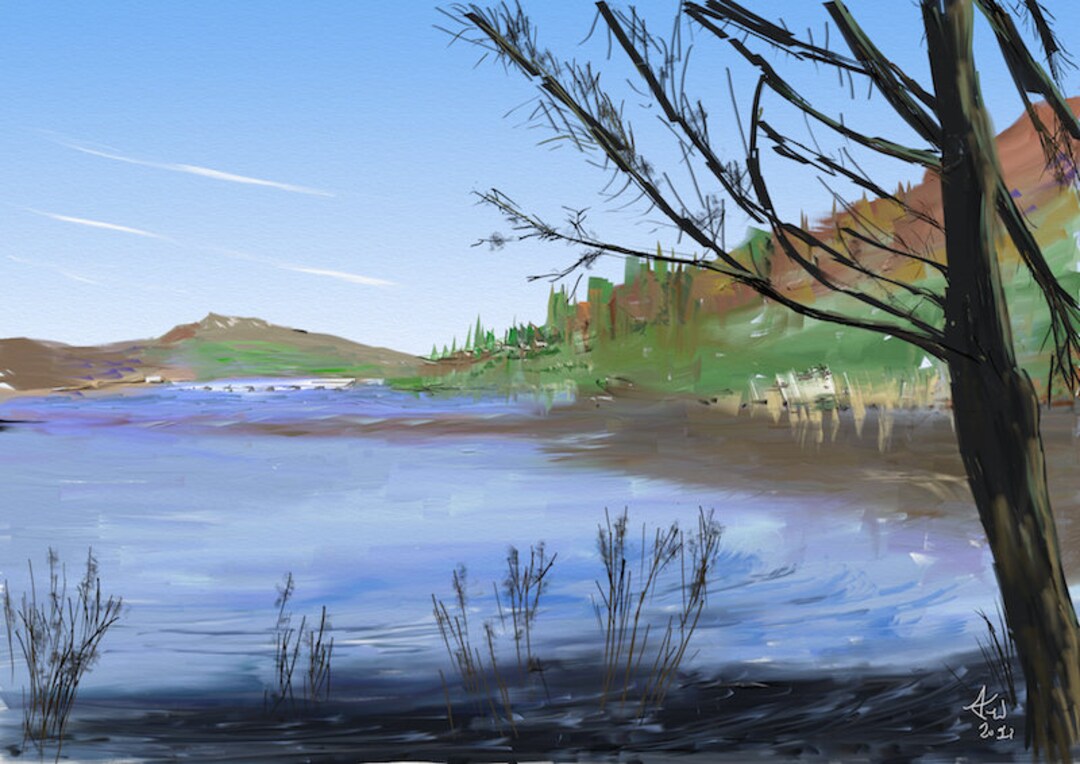 Ladybower Dam Print: Peak District Landscape Art, Macmillan Charity ...