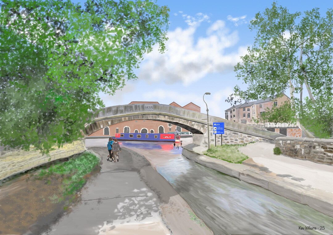 Portland Basin Bridge Art | Historical Townscape Print - Etsy