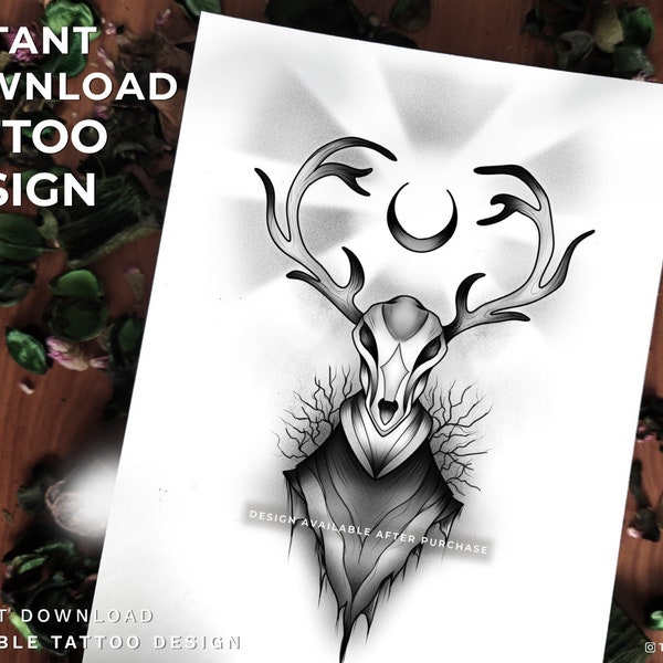 Forest Tattoo Stencil - Etsy