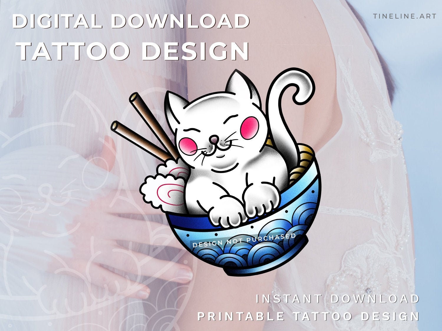 Cute Lucky Cat Tattoo